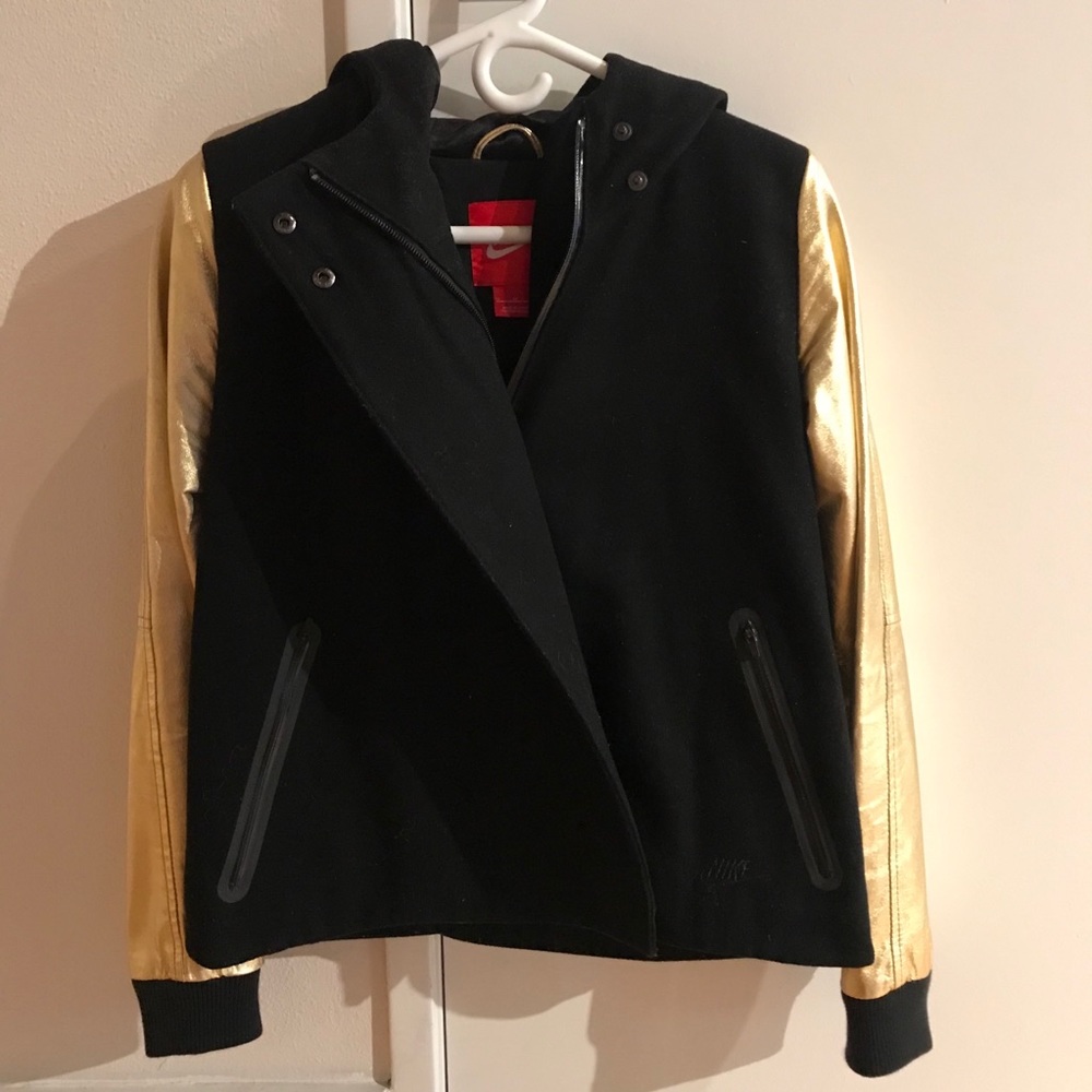 Nike Gold Leather Destroyer Butterfly Jacket - Gem